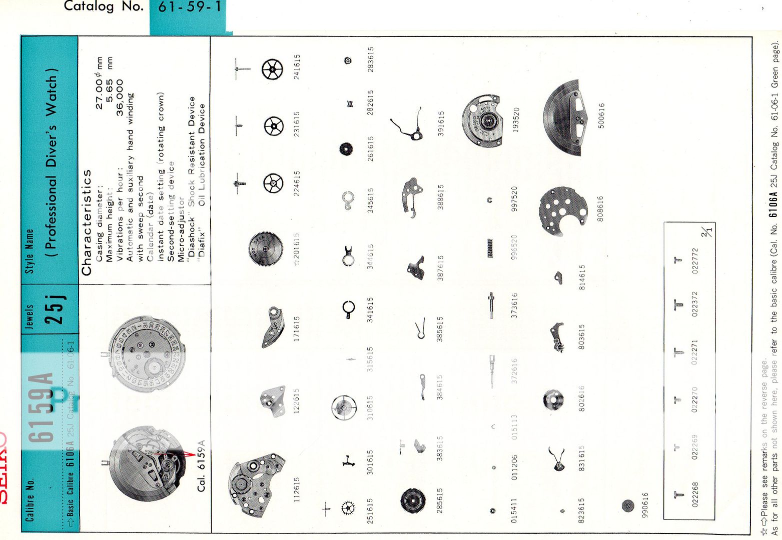 6159-7001 has the 6159A movement, what model......... | The Watch Site